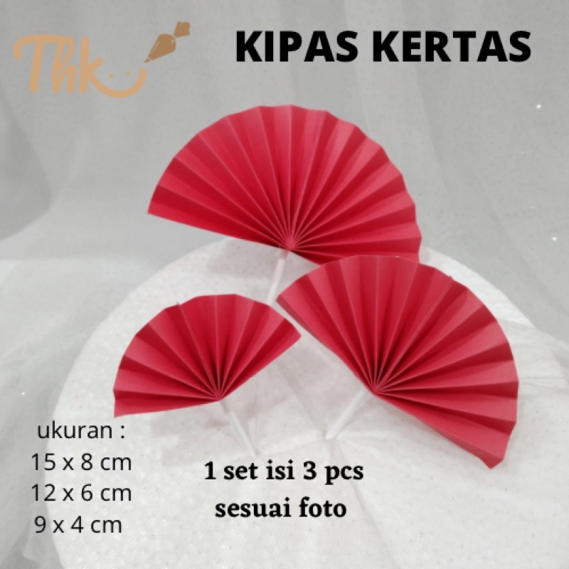 Jual Hiasan Kue Cake Topper Kipas Kertas Paper Fan | Shopee Indonesia