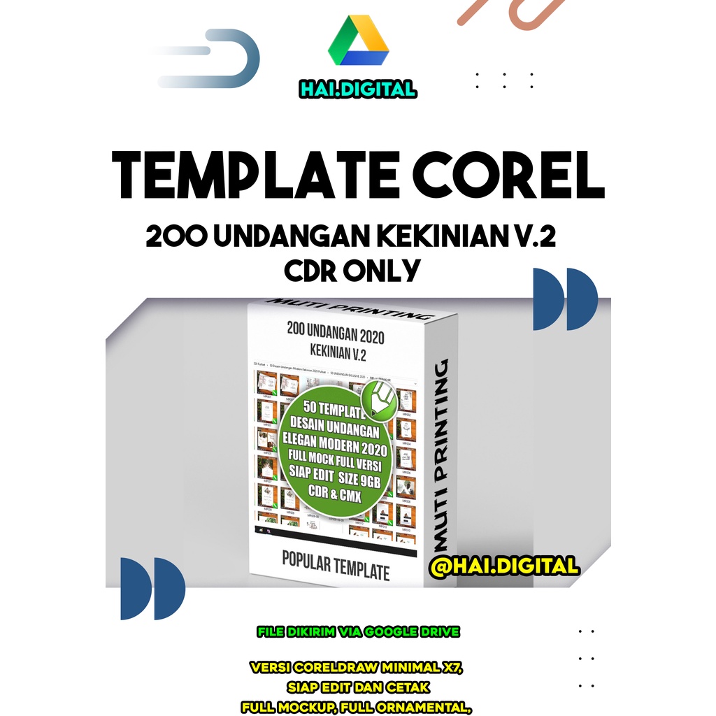 Jual 200 Undangan Kekinian V.2 Cdr Only - Coreldraw Template | Shopee ...