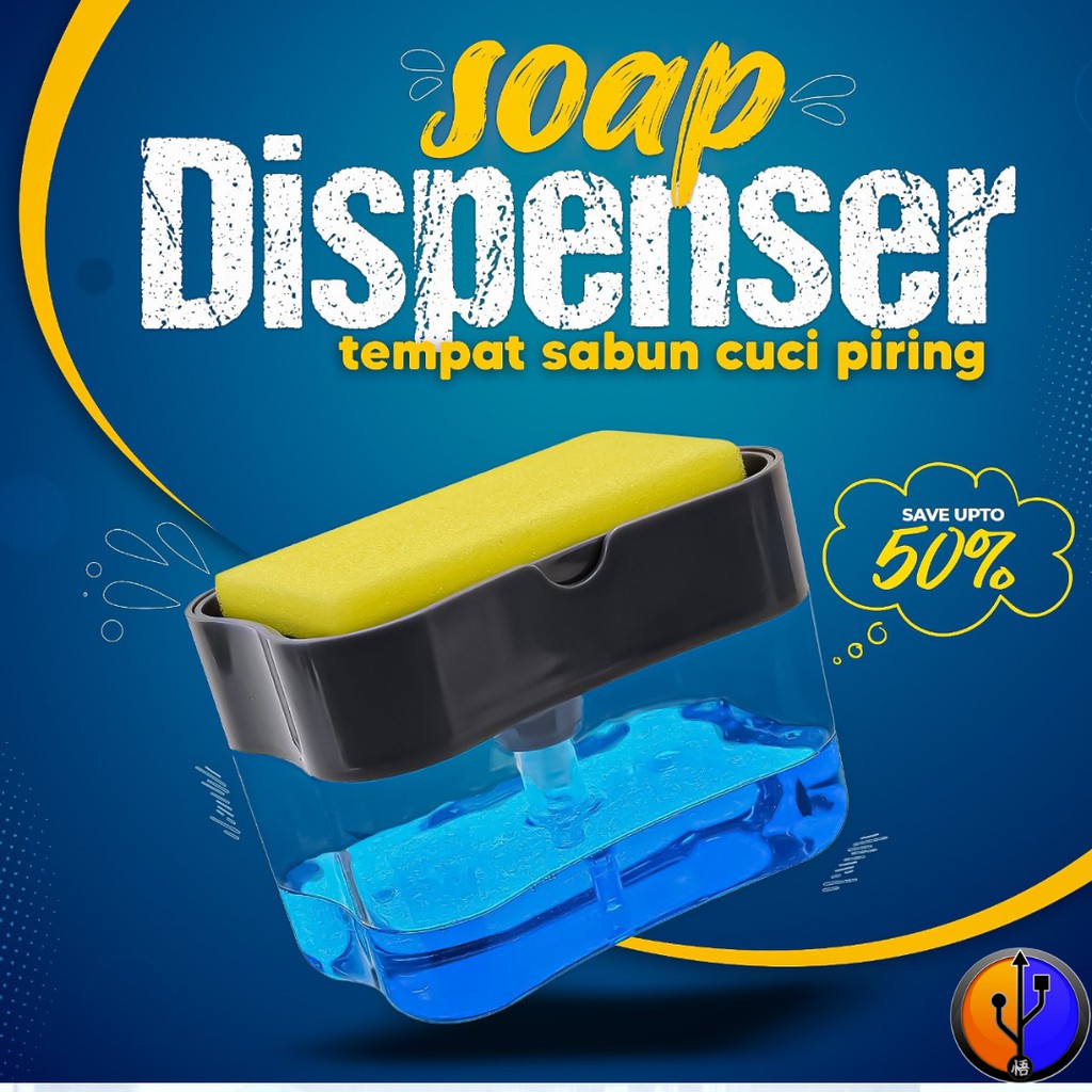 Jual Kotak Dispenser Sabun Sabun Cuci Piring Hand Push Sponge Portable ...