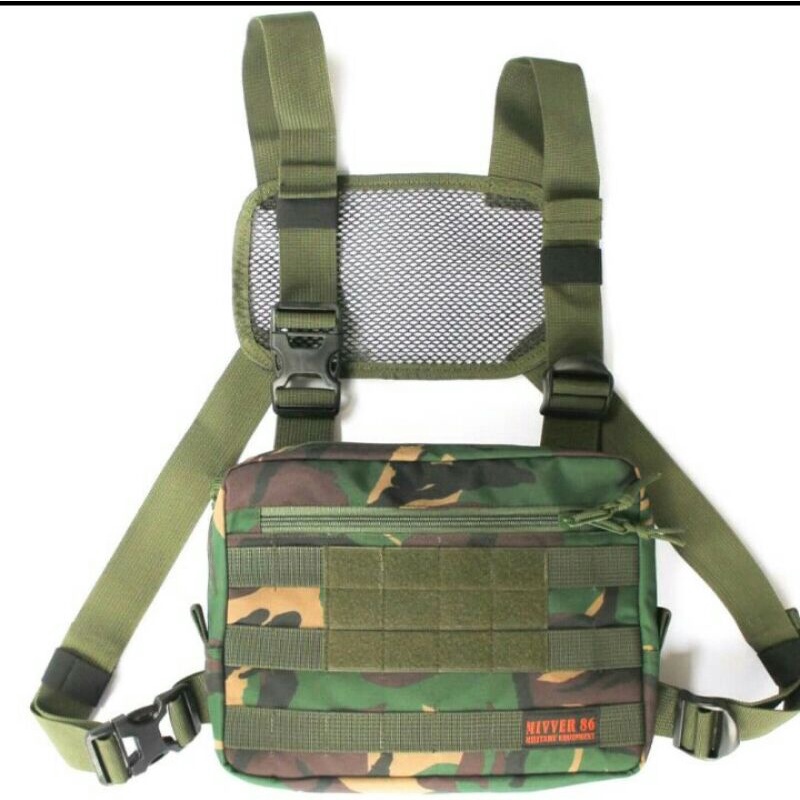 Jual CHEST RIG BAG / TAS DADA / CHESTBAG THREE STRAP VELCRO BLACK ...