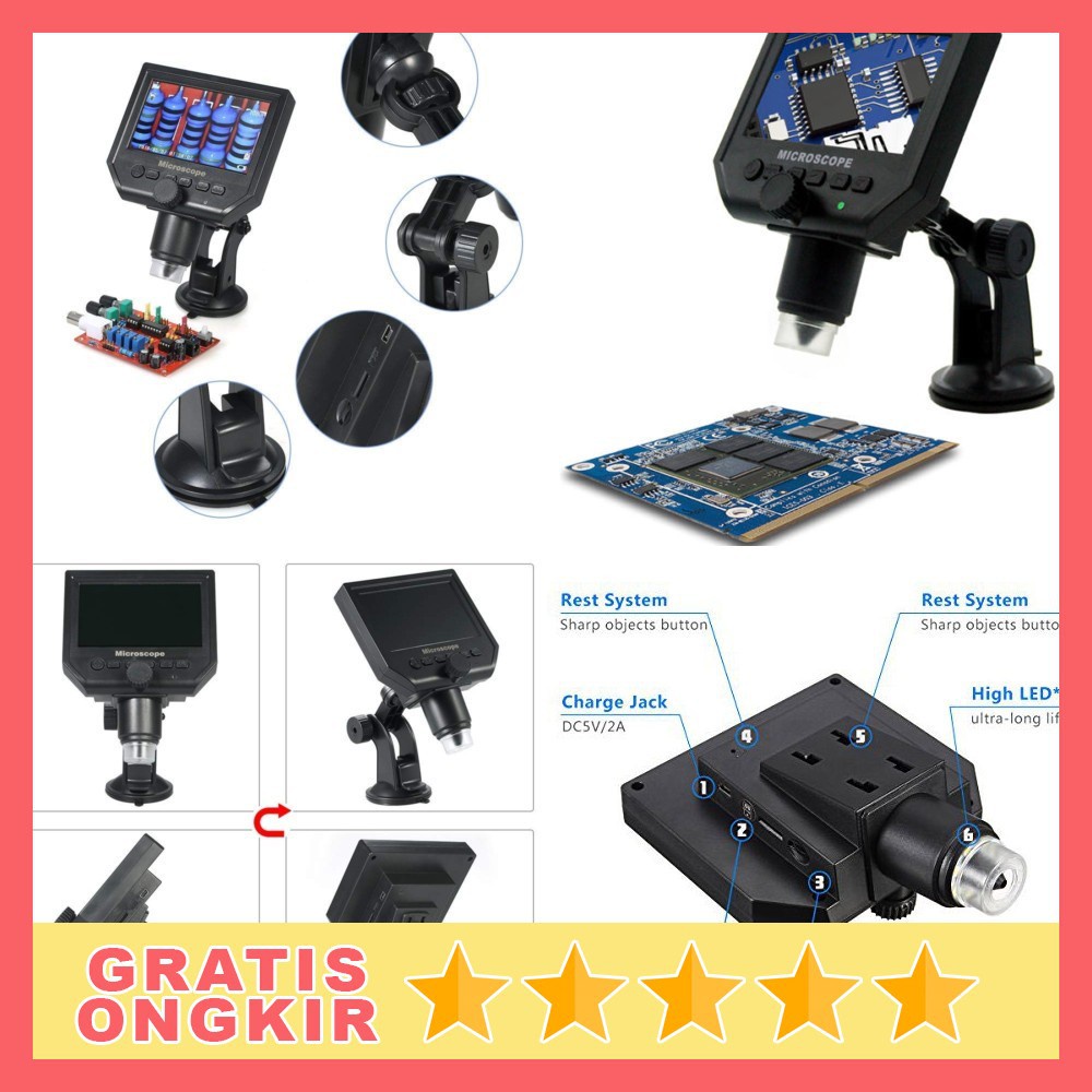 Jual Mikroskop Elektron Digital Microscope 3.6MP 600X Alat Servis ...