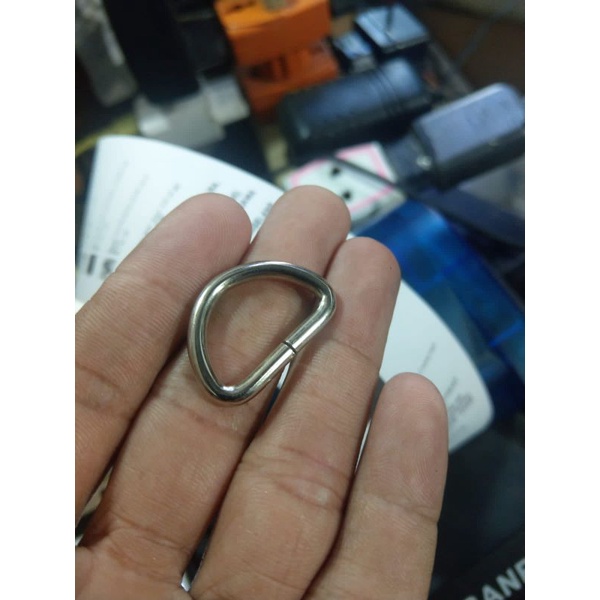 Jual 1 PCS Ring D ukuran 2,2 cm dan 2,5 cm warna putih kilap nikel dan ...