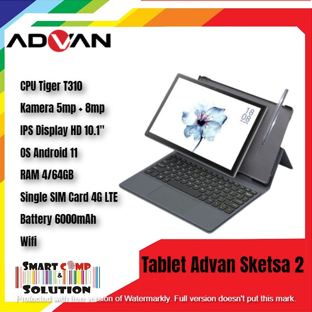 Jual Tablet Advan Android Sketsa 2 10 inch 4G 4/64GB Free Keyboard ...