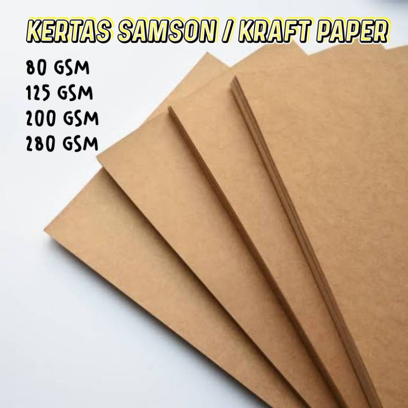 Jual Kertas Samson / Kraft Paper 80/200/275/350 GSM - F4 - 1 Lusin ...