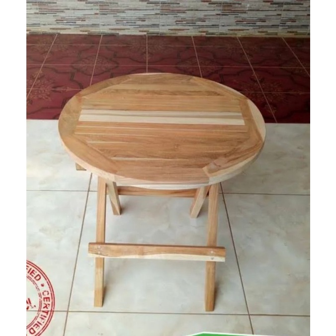 Jual meja piknik bulat lipat / beja belajar bulat lipat / meja kecil ...