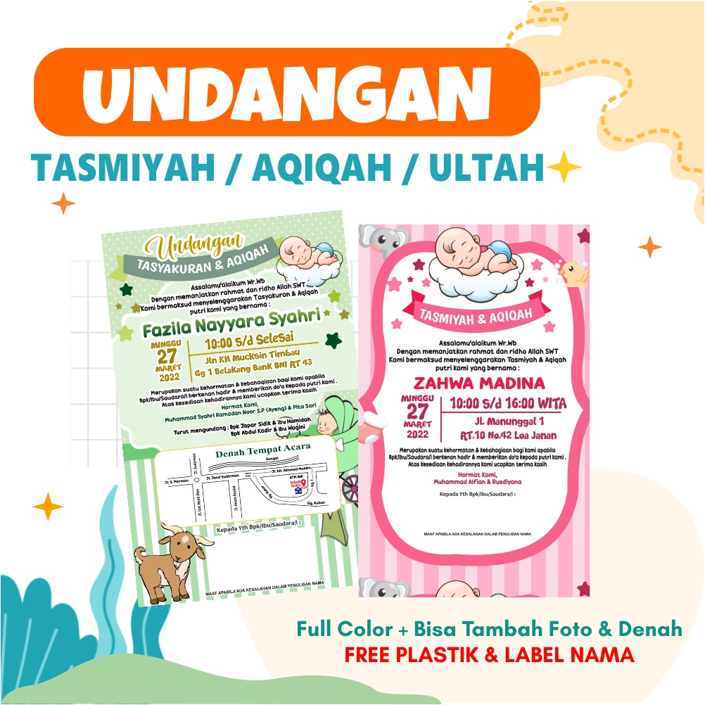 Jual UNDANGAN TASMIYAH/AQIQAH/ULTAH/DLL | Shopee Indonesia