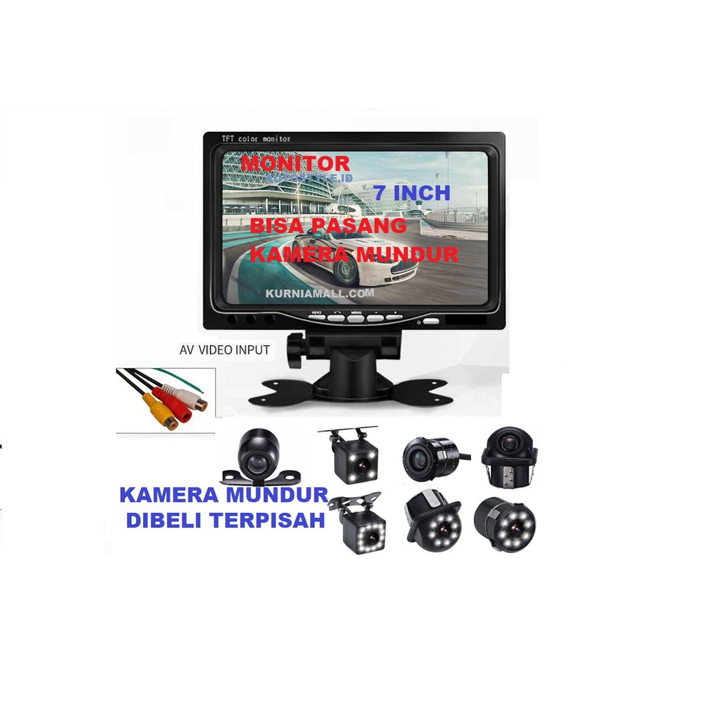 Jual Layar Monitor Mobil TFT LCD 7 Inch - C-T703 Untuk layar parkir dan ...