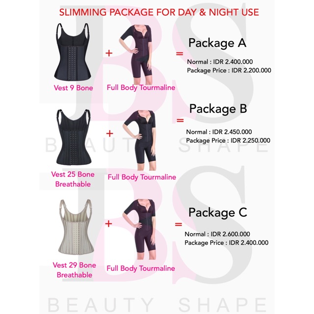Jual Beauty Shape - Slimming Vest + Full Body Package for Day & Night ...