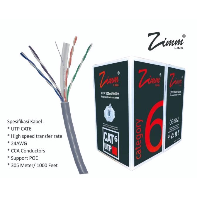 Jual Kabel Zimm Link Utp Cat 6E | Shopee Indonesia