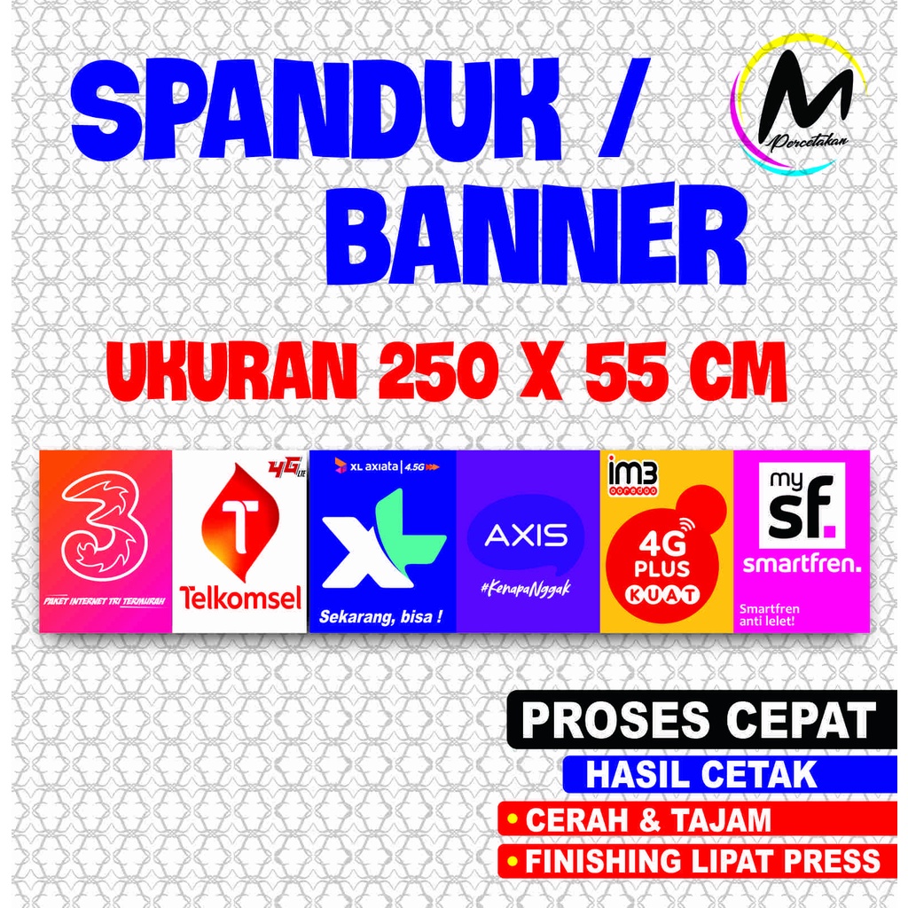 Jual Banner Konter Logo Operator Terbaru 250x50 Cm | Shopee Indonesia