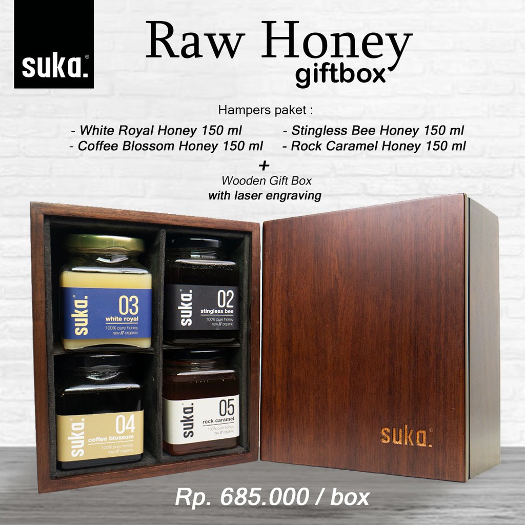 Jual Suka - Raw Honey Gift Box ( white royal, stingless bee, coffee ...