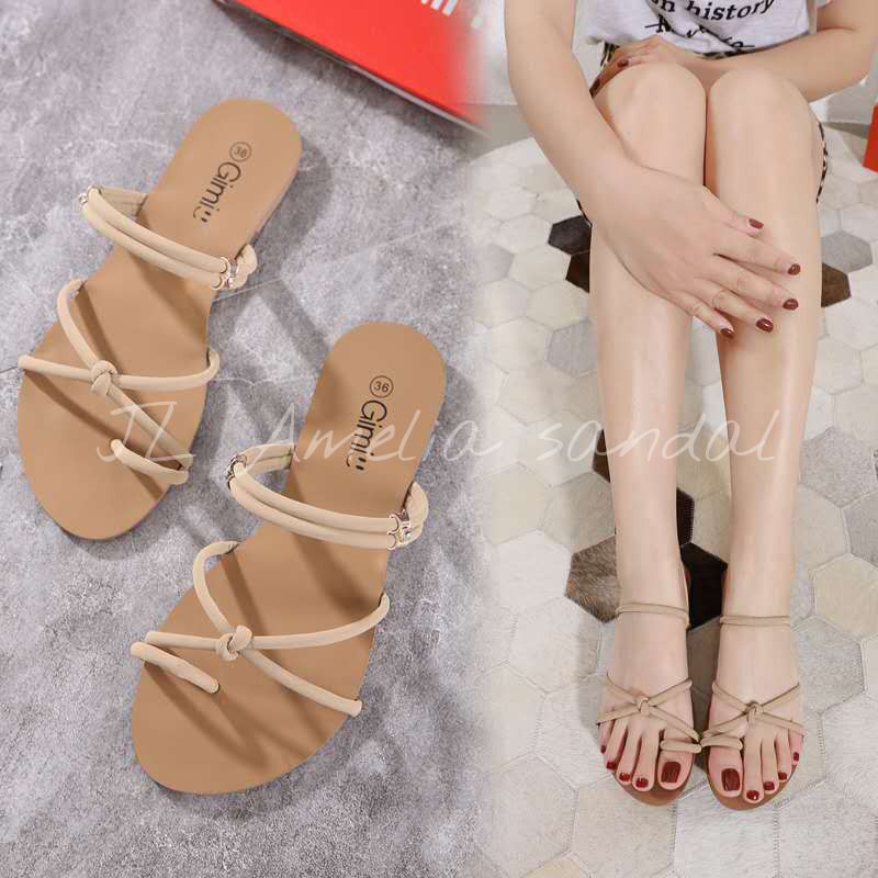 Jual Sandal wanita teplek motif tali jempol silang | Shopee Indonesia