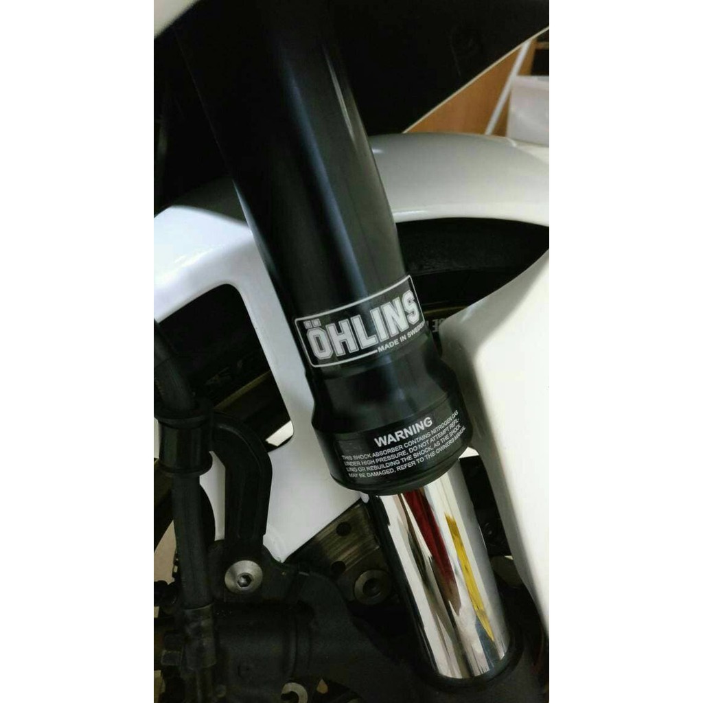 Jual Sticker Shock Ohlins Original Look a like White version warna ...