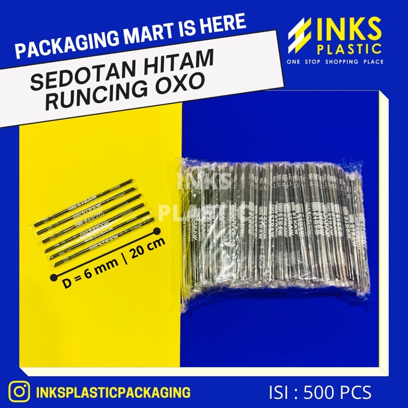 Jual SEDOTAN STRAW HITAM RUNCING STERIL 620 (250 PCS) | Shopee Indonesia