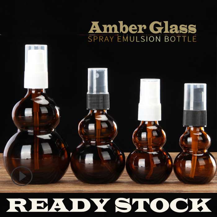 Jual Botol Spray 30ml Botol Kosong Kaca Amber Coklat Guci Holo Tutup Sprayer Hitam Refil Parfum ...