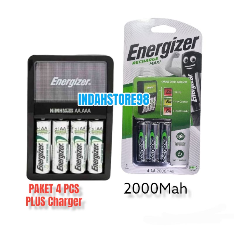 Jual Battery Charger Energizer AA 2000Mah Plus Charger Baterai Original # Rechargeable eneloop ...