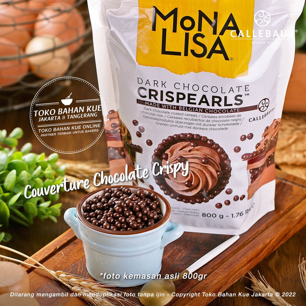 Jual MonaLisa Crispearls Dark 800gr Kemasan Asli Barry Callebaut Crispy ...