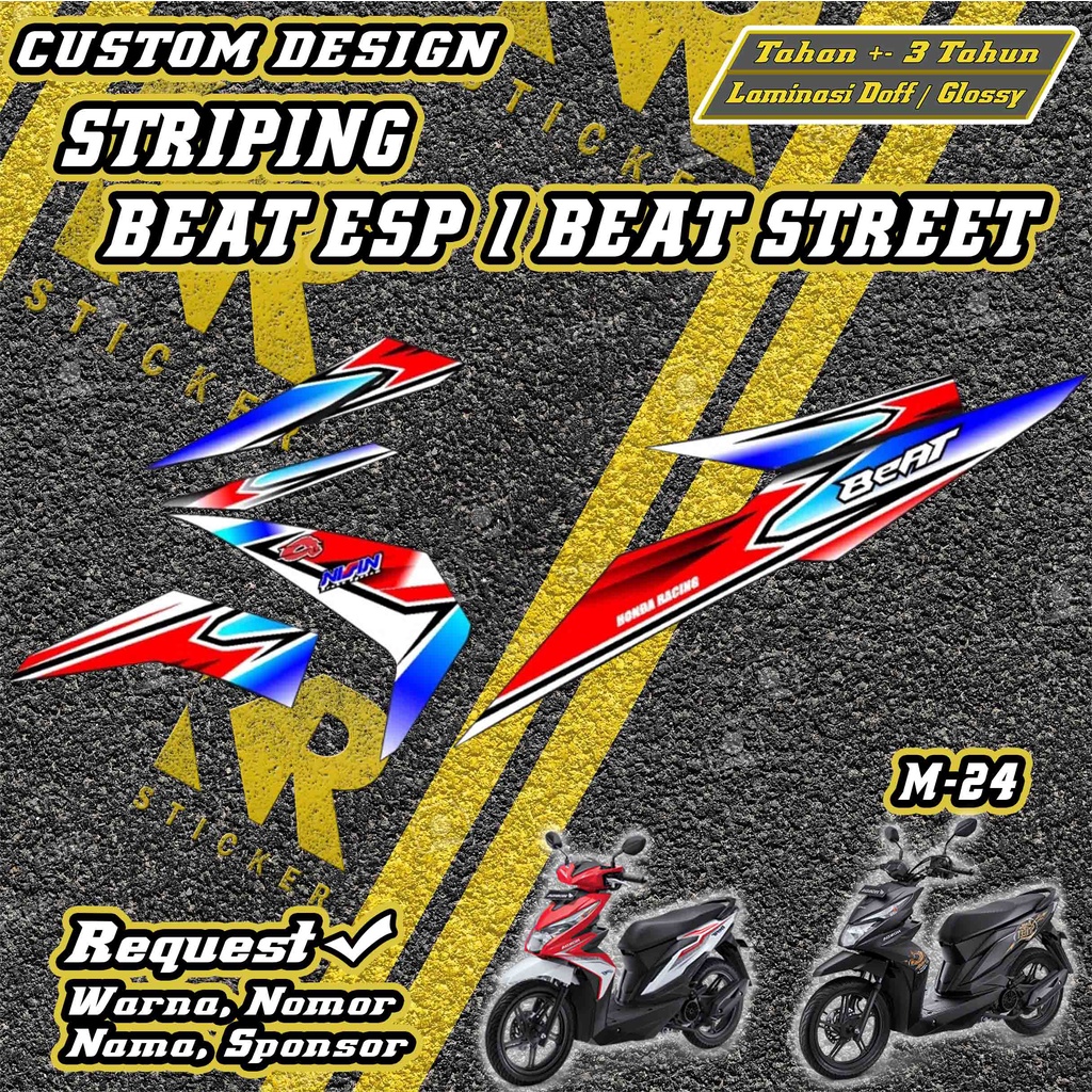 Jual Stiker Striping Beat Esp / Beat Street custom desain sticker beat ...