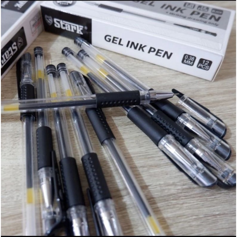 Jual Pulpen Gel Merk Stark 0,38 mm / Pena Gel per pack isi 12 pcs ...