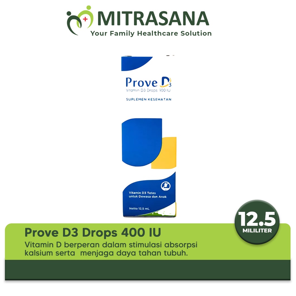 Jual Prove D3 Drop - Vitamin D3 400 IU Tetes 12.5 ml untuk Dewasa dan ...