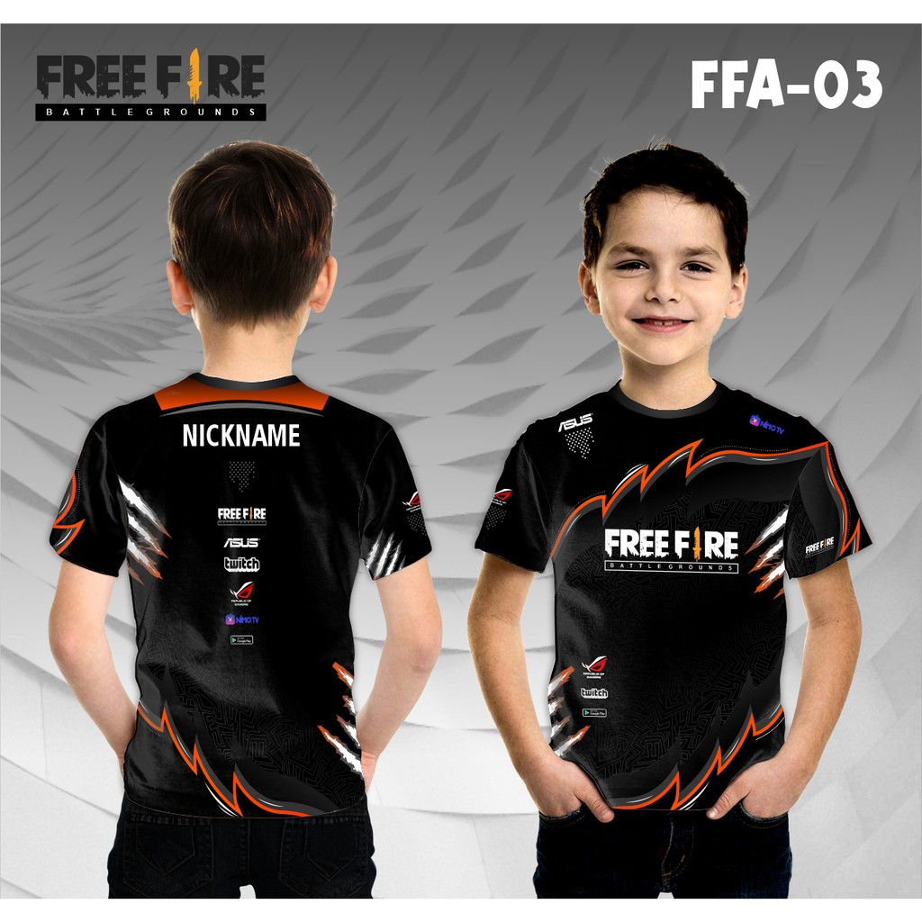 Jual Jersey e sport anak free fire baju freefire rog kaos gamer ff ...