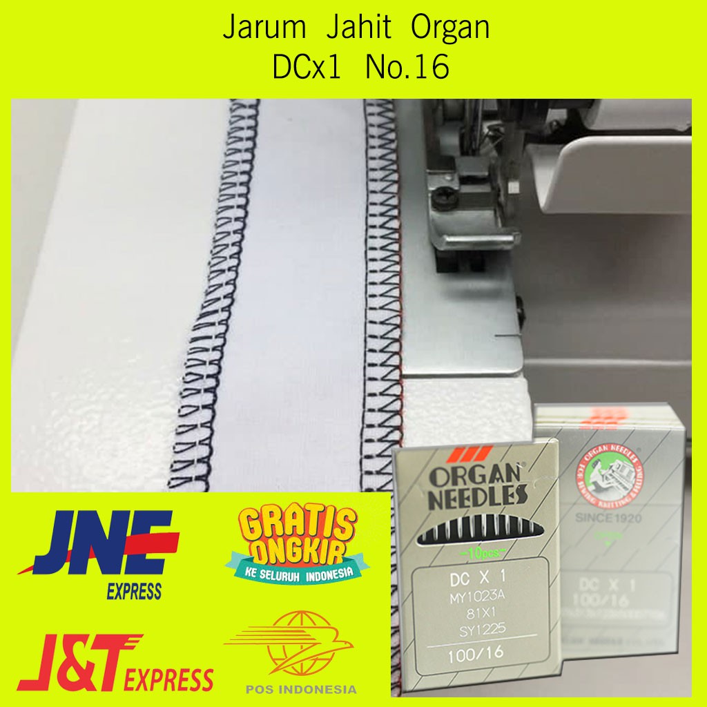 Jual Jarum DCX1 Organ Needles No. 16 / Jarum Mesin Obras / Obras Tradisional / Obras Industri ...