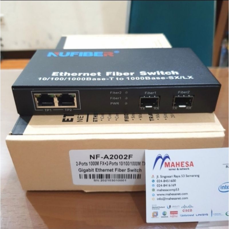 Jual NUFIBER NF-A2002F 2X 1000MB FO SFP FIBER TO 2X UTP Media CONVERTER ...