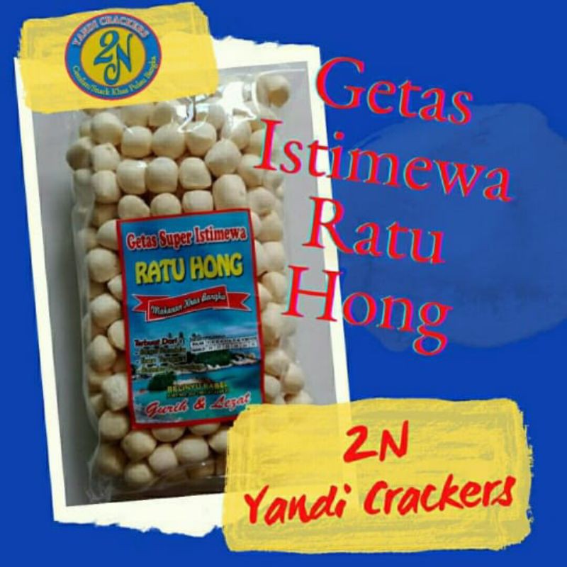 Jual kerupuk getas cap ratu hong / ampalang khas bangka / snack bangka ...