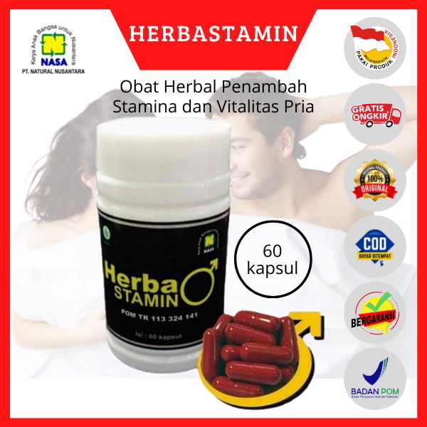 Jual Obat Herbal Penambah Stamina dan Vitalitas Pria Dewasa HERBASTAMIN NASA Isi 60 Kapsul ...