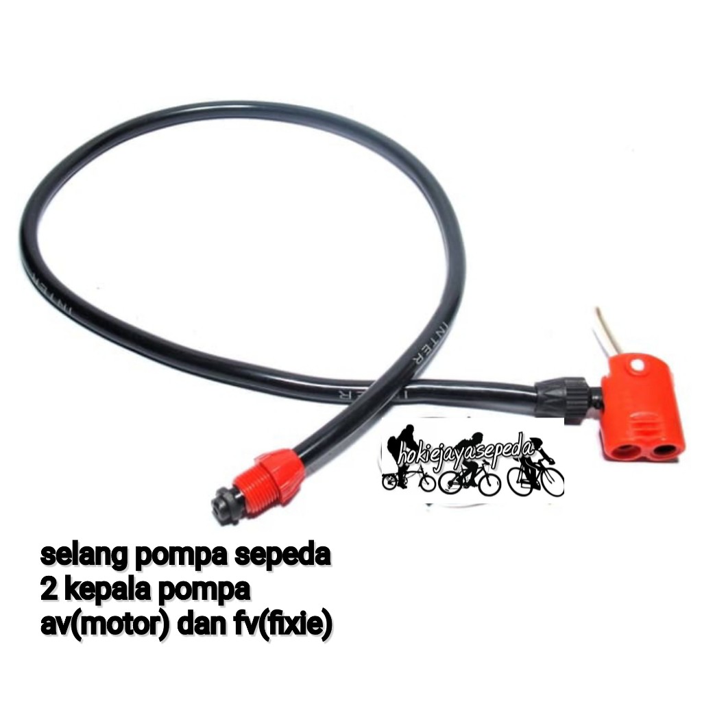 Jual Slang kabel pompa sepeda dua kepala pentil av / fv | Shopee Indonesia