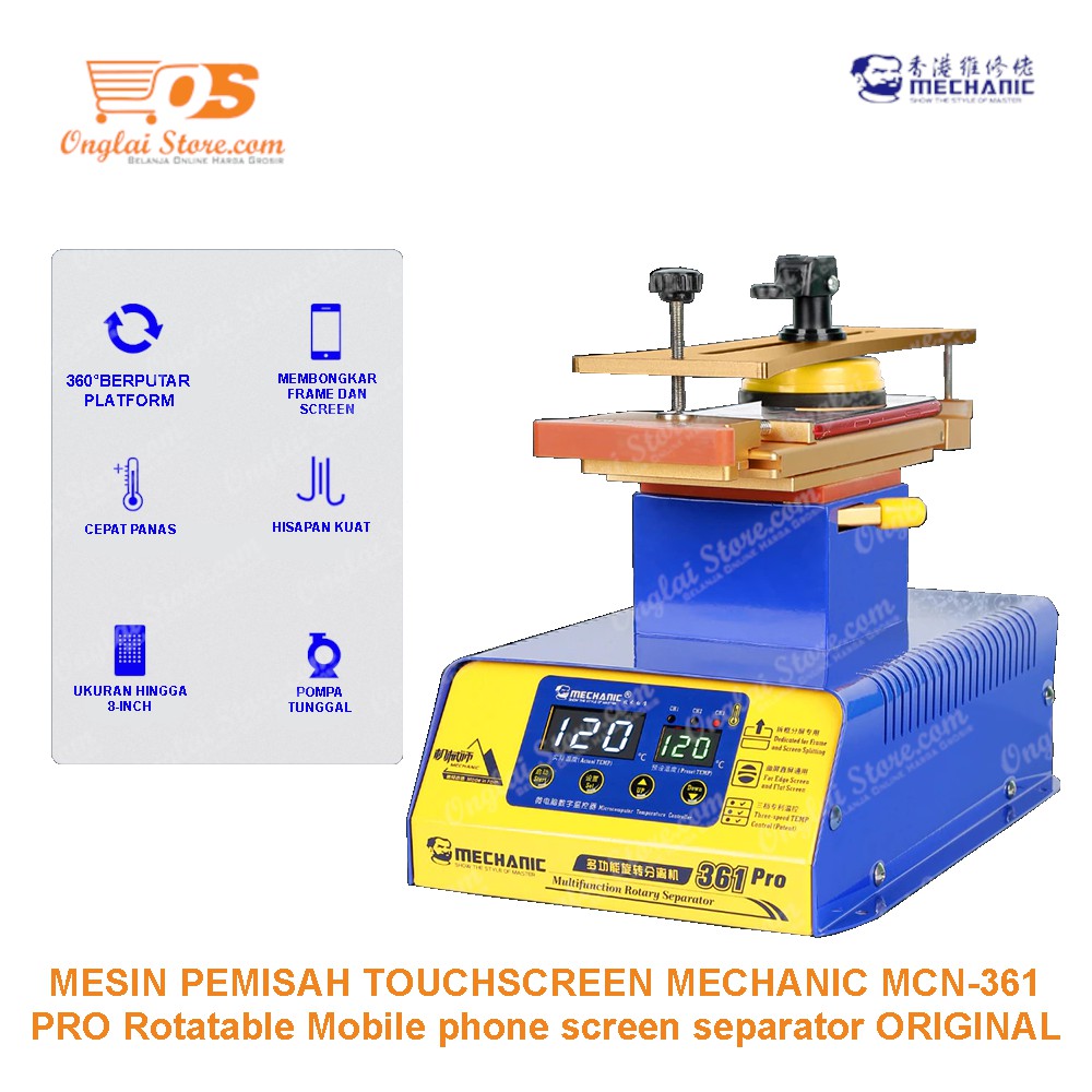 Jual Mesin Pemisah Touchscreen Mechanic MCN-361 Pro Rotatable Mobile ...