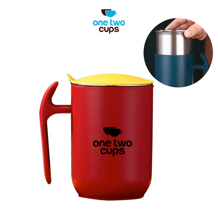 Jual One Two Cups Gelas Kopi Double Layer Stainless Steel + Tutup ...