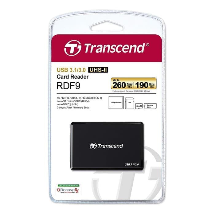 Jual Transcend RDF9 All In One USB 3.0 Memory Card Reader Black (TS ...