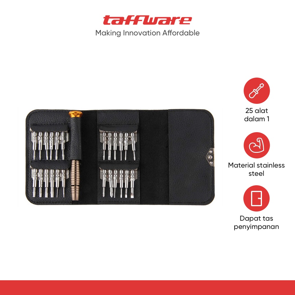 Jual Taffware Obeng Reparasi Torx Set 25 in 1 Untuk iPhone 4/5/6/6 Plus - JN00021 - Black ...