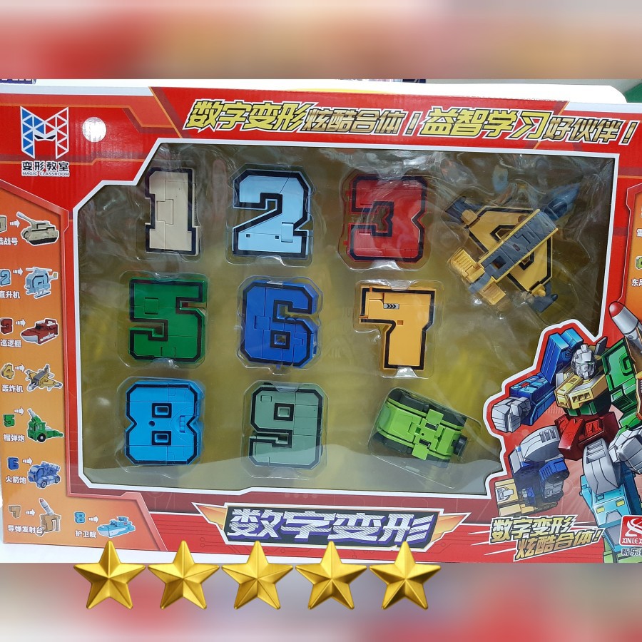 Jual BLOK BONGKAR PASANG ROBOT ANGKA EMCO MORPHERS MEGABOTS 0-9 ...