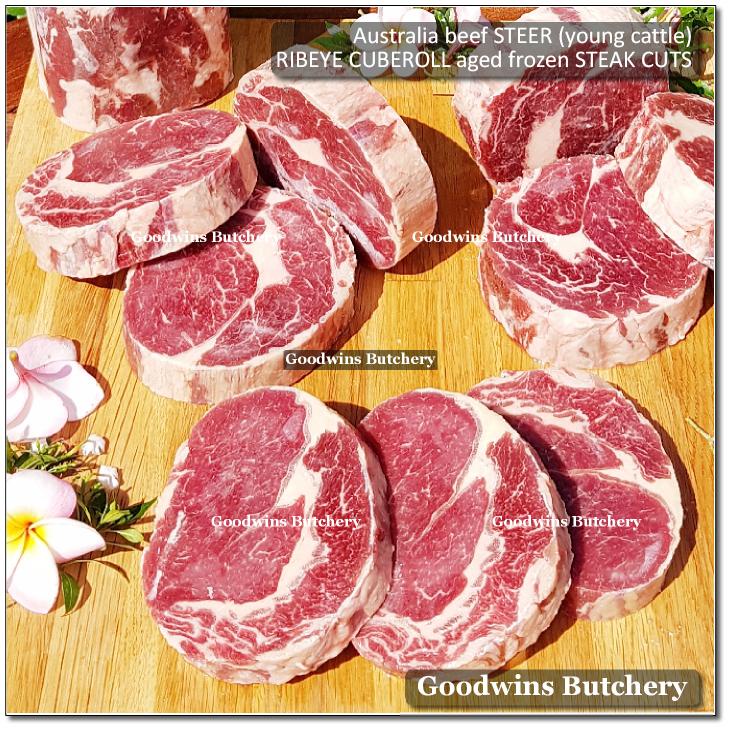 Jual 600g 3pcs Beef Cuberoll / Scotch Fillet / Ribeye Australia STEER ...