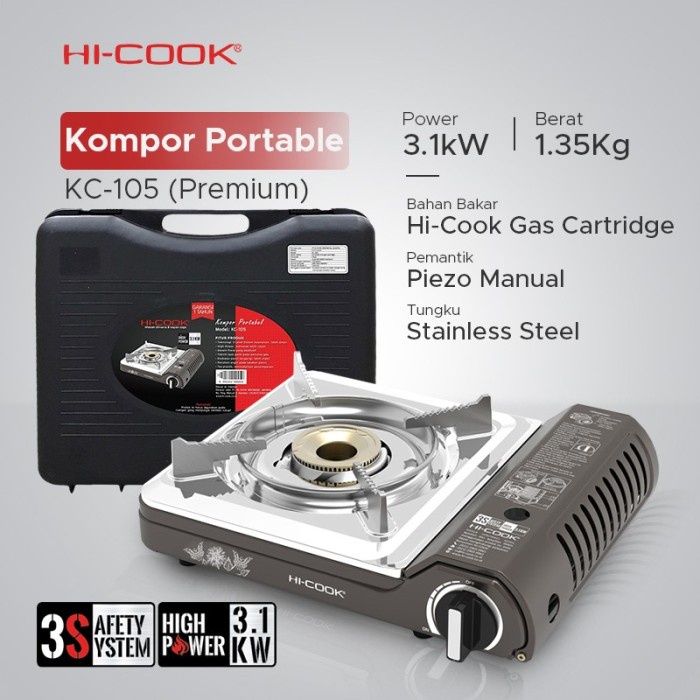 Jual HI-Cook Kompor Gas Portable KC-104 Classic KC-105 Premium Kompor dengan Disain Elegant ...