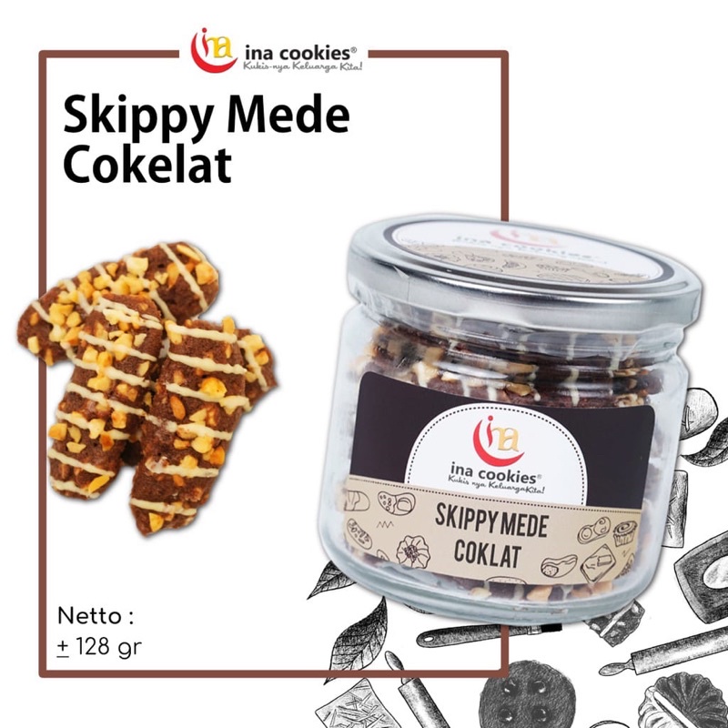 Jual kayla_cemilan kukis mente coklat ina cookies skippy mede coklat ...