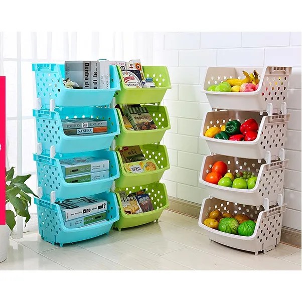 Jual Rak Plastik Tempat Penyimpanan Barang Multifungsi 4 Susun | Shopee ...