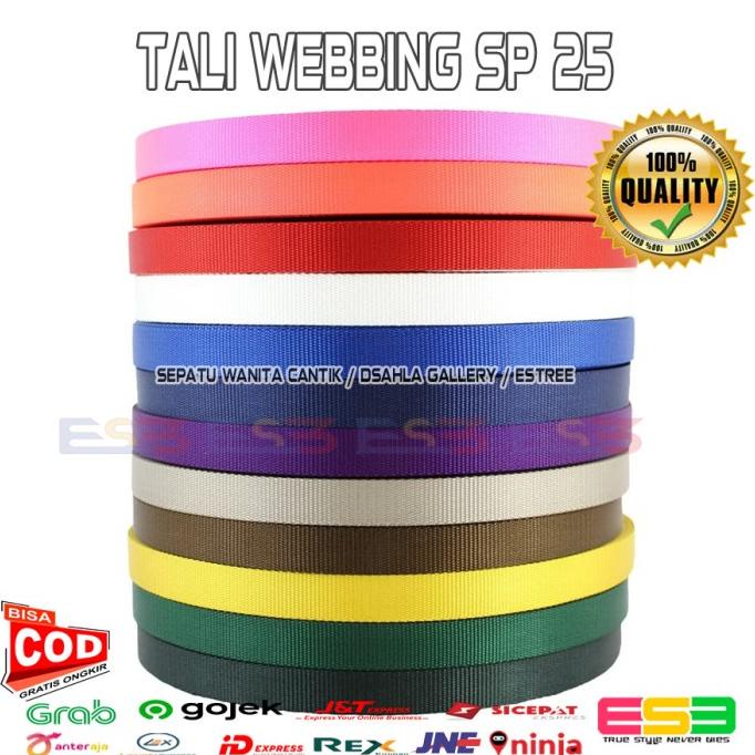 Jual Tali Webbing /Pita Bisban /Bias Tape /Webing Rope SP25 Tebal Rol ...