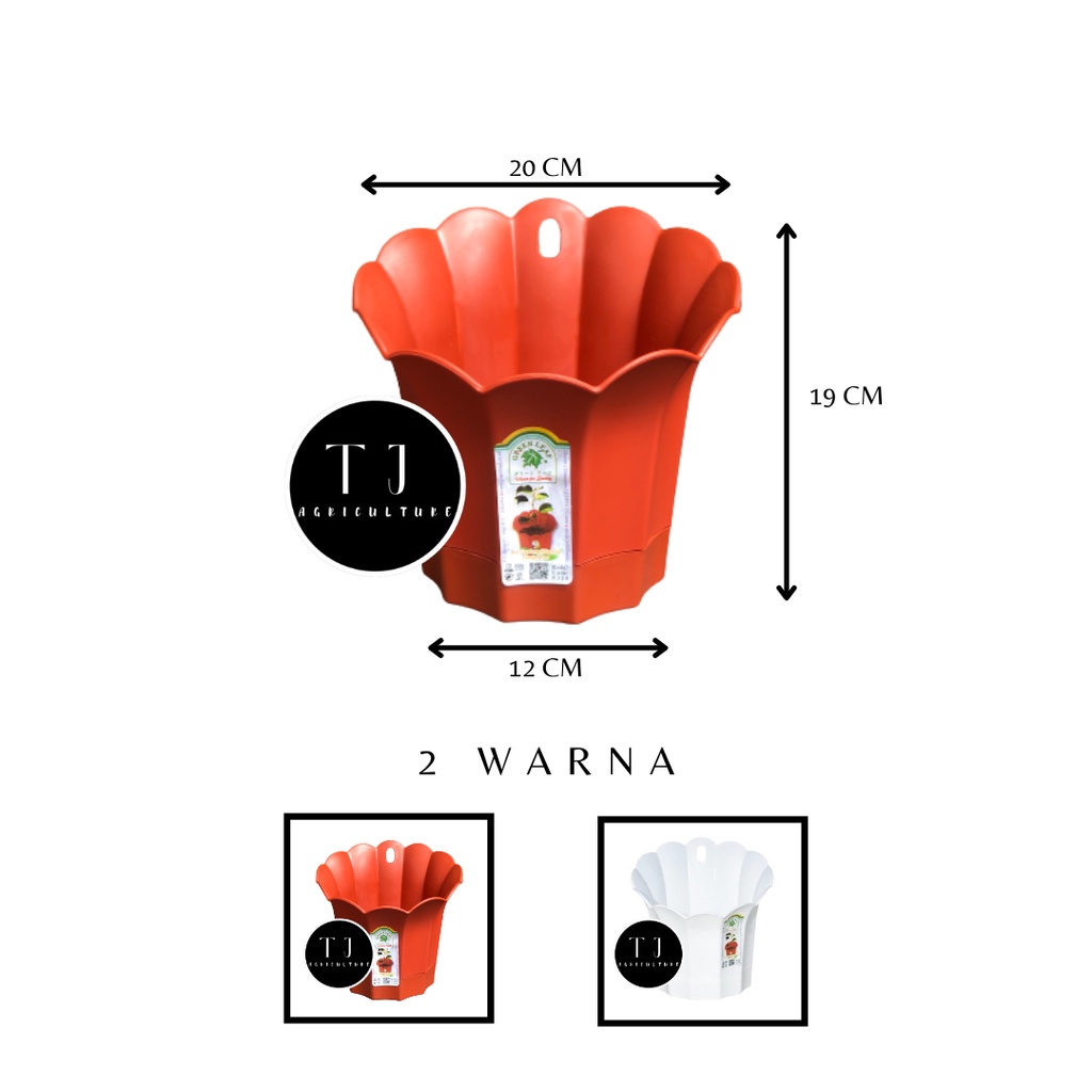 Jual Pot Dinding Aquile 6358 Green Leaf Plus Tatakan | Pot Bunga ...