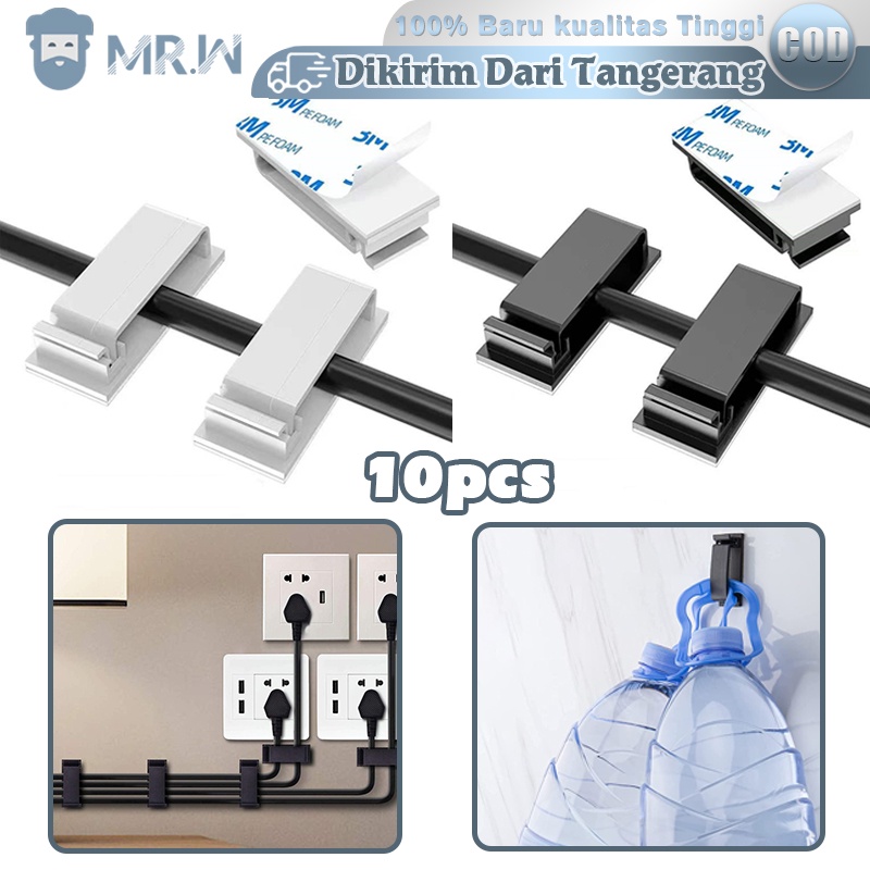 Jual Klip Kabel Tempel 10 pcs Penjepit Kabel Dinding Klip Kabel Dinding ...