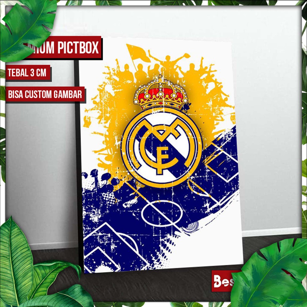 Jual REAL MADRID Poster Dinding BOLA Frame Kayu Tebal PICTBOX0346 ...