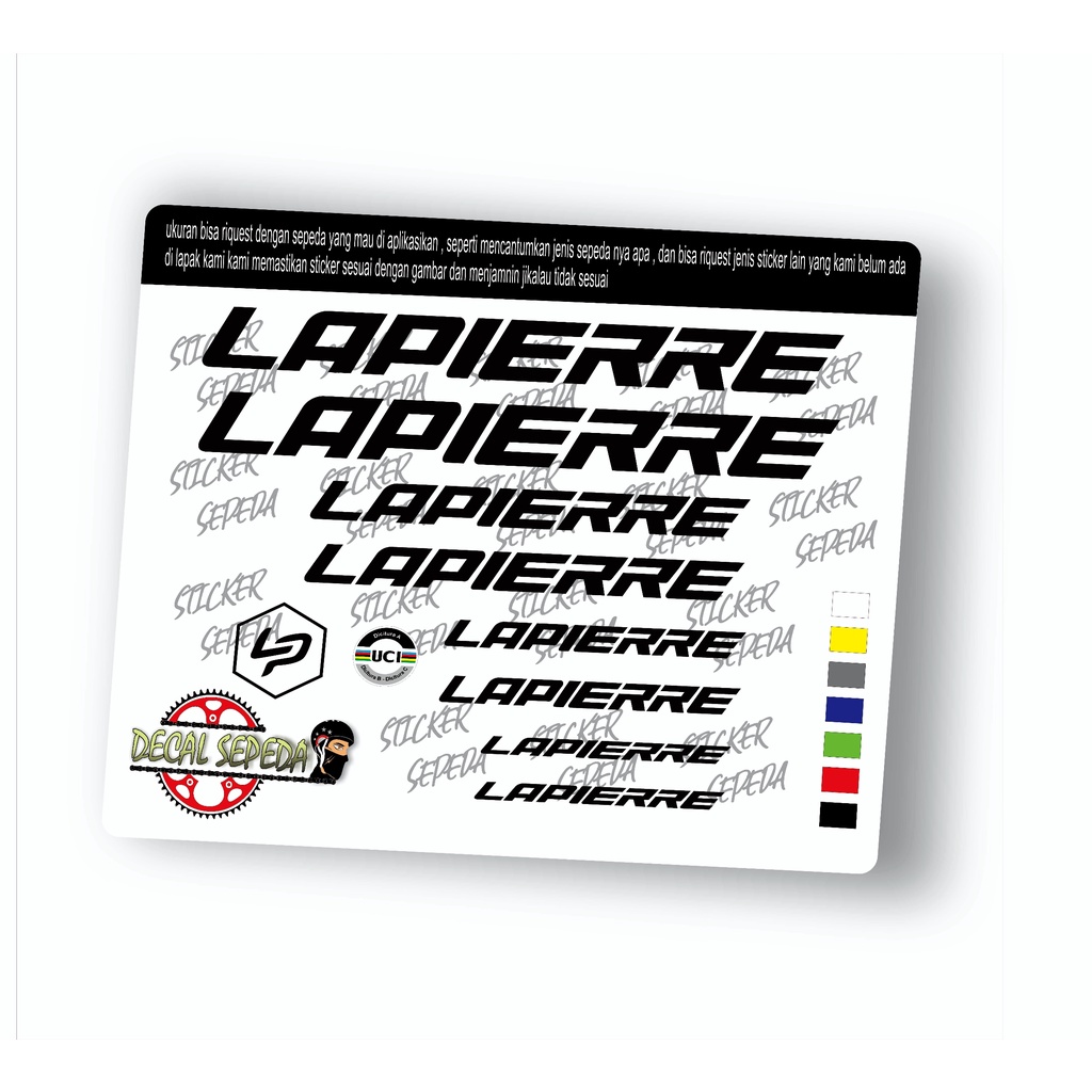Jual decal sepeda lapierre - sticker sepeda lapierre full cutting ...