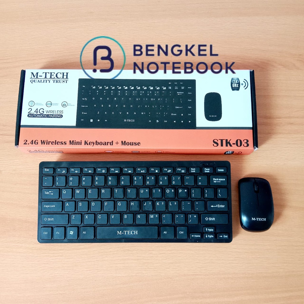 Jual Keyboard Wireless Mouse Wireless Mini MTech STK03 Keyboard + Mouse ...