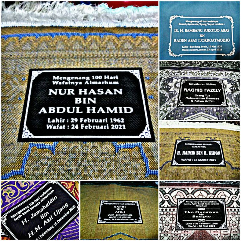 Jual MENERIMA JASA SABLON SAJADAH ACARA: SELAMATAN, 40 HARIAN, SYUKURAN ...