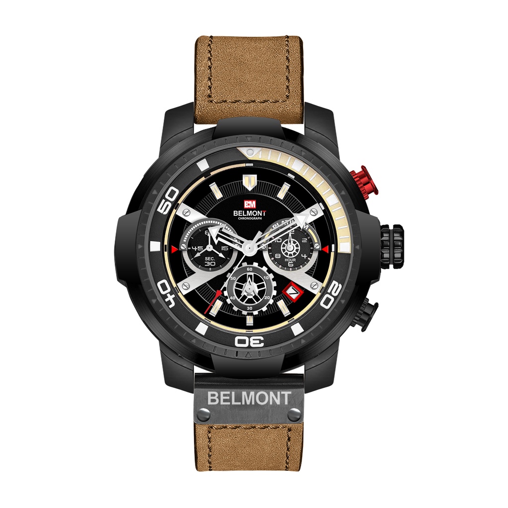 Jual Jam Tangan Pria Belmont IP Chrono BM 8108 Kulit | Shopee Indonesia