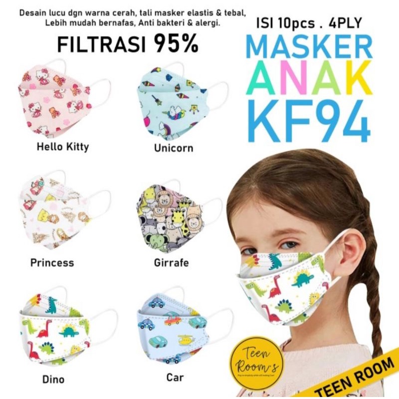 Jual Masker Anak KF94 Kids Motif - Masker KF 94 Anak Motif Surgical ...