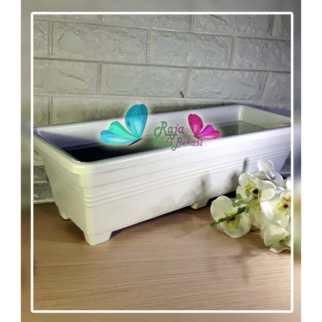 Jual Rajaindobekasi Pot Persegi Panjang Galaxy 50 Cm Putih - Pot ...