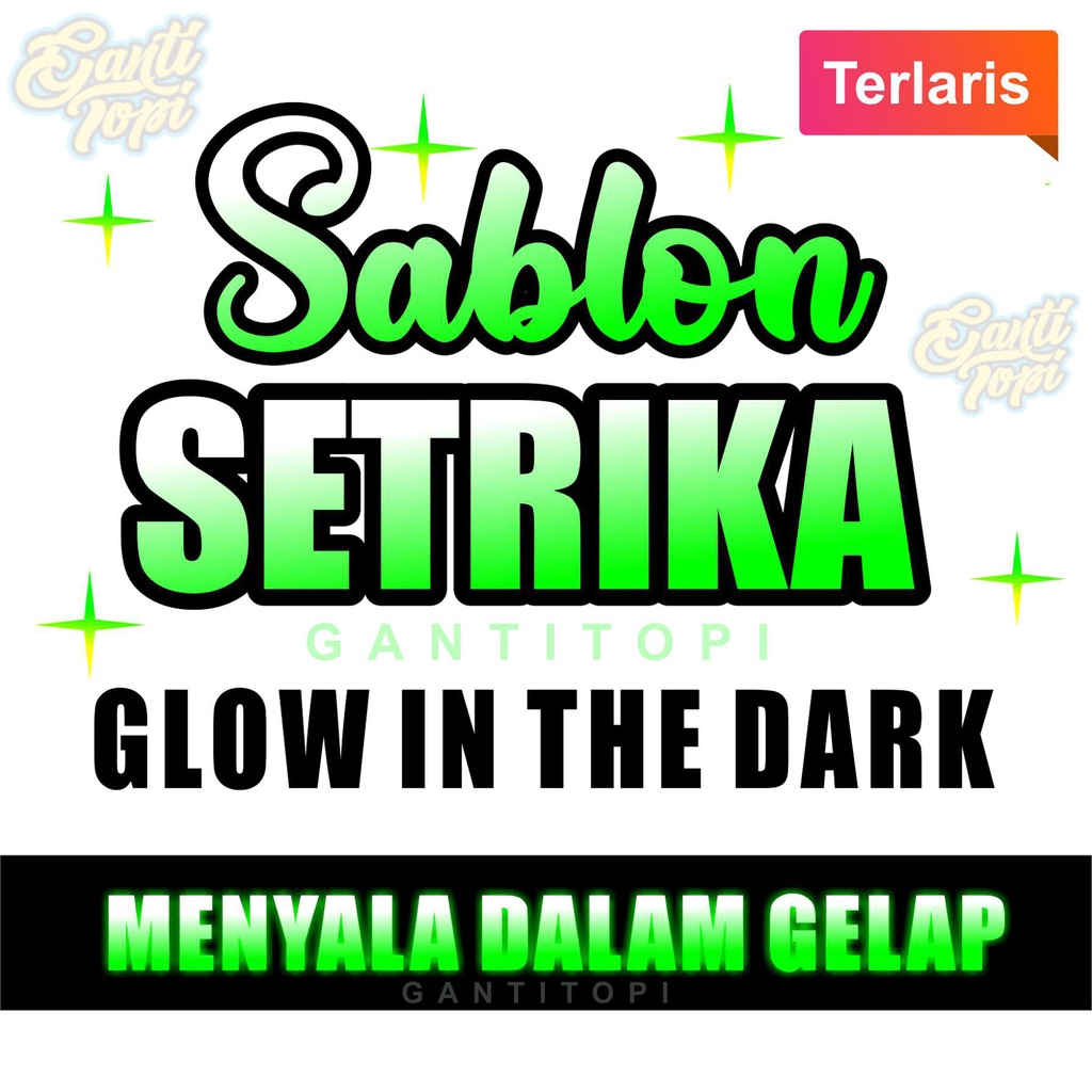 Jual SABLON SETRIKA GLOW IN THE DARK - GANTI TOPI | Shopee Indonesia